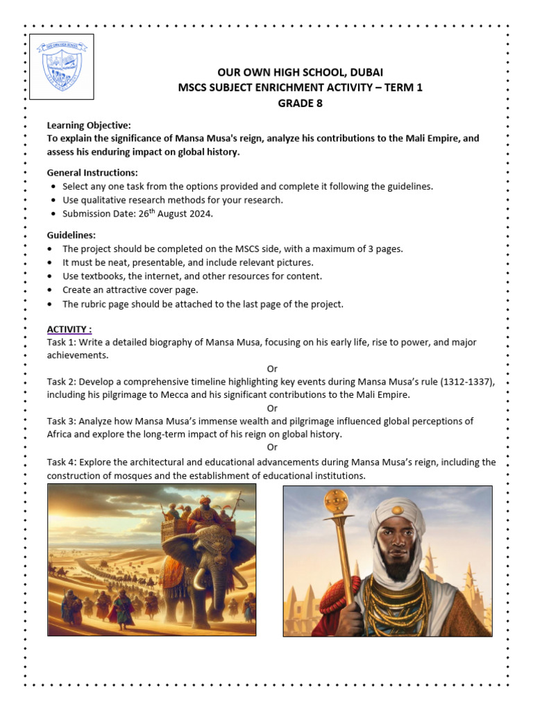 Grade 8 SEA MSCS Term1-2024 | PDF | Rubric (Academic) | Cognition