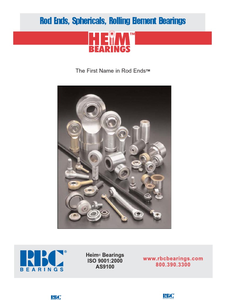 Rod Ends, Sphericals, Rolling Element Bearings | PDF | Bearing ...
