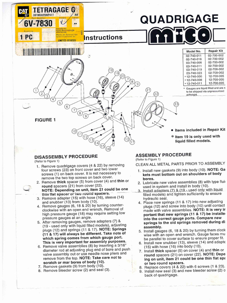 Tetragauge 6v - 9830 | PDF