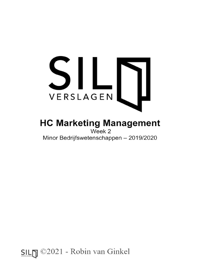 Week 2 Marketing Management University of Leiden | PDF
