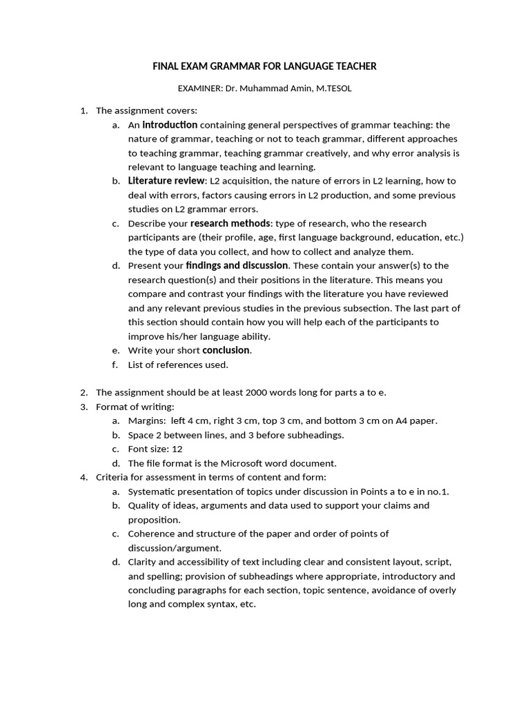 FINAL ASSIGNMENT GRAMMAR FOR LANGUAGE TEACHERS 2023 (AutoRecovered ...