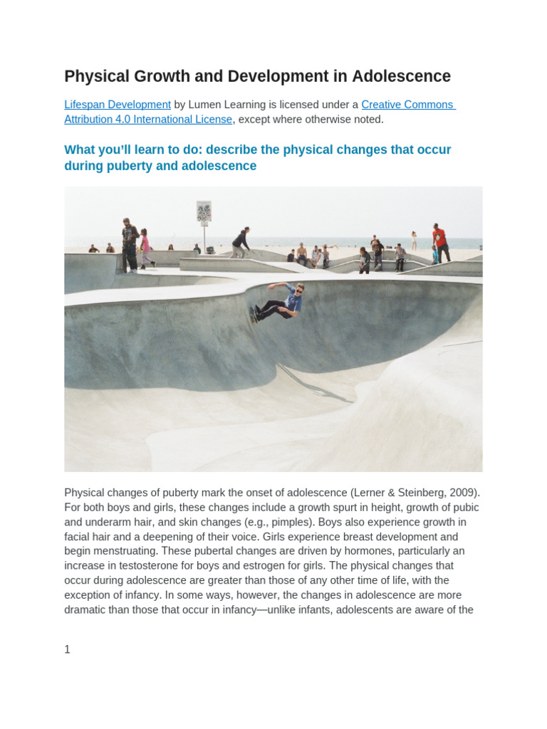 Physical Growth and Development in Adolescence | PDF | Eating Disorder ...