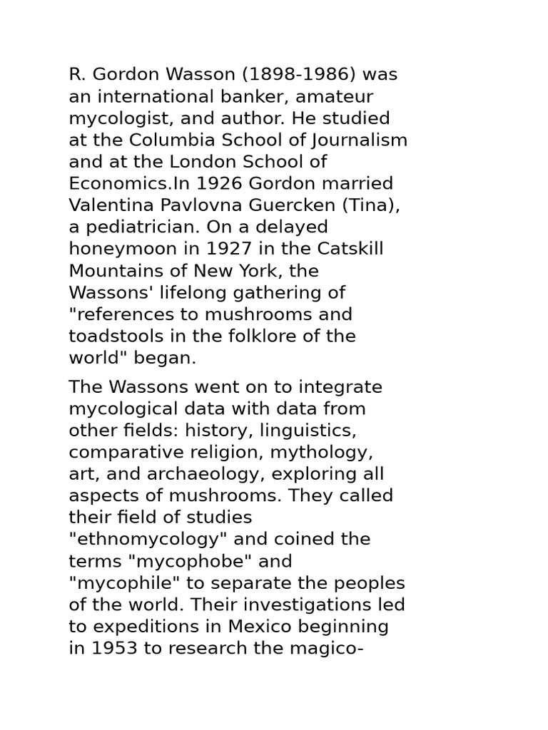 About Gordon Wasson | PDF
