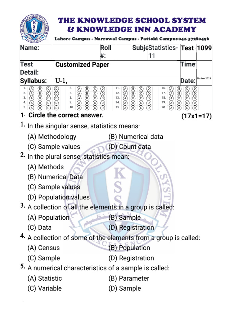 Statistics Part 2 PDF Part 1 | PDF | Statistics | Sampling (Statistics)