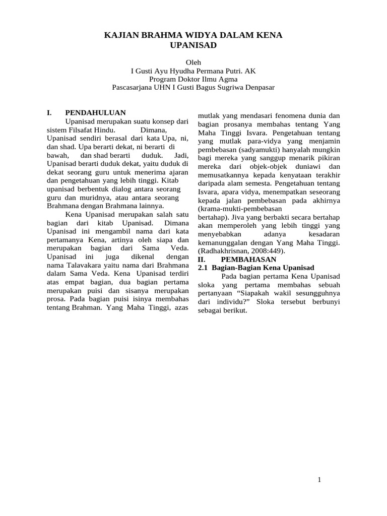 Uts Brahma Widya Hyudha Permana | PDF