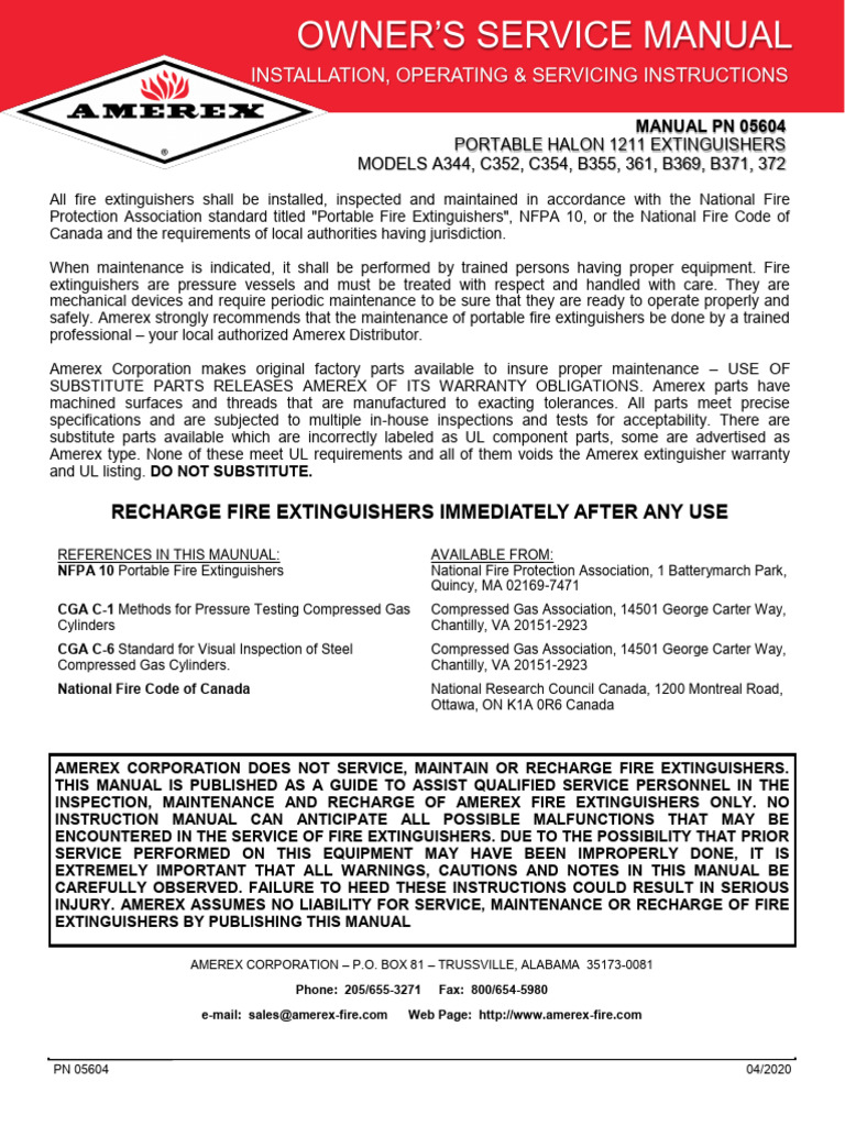 Halon 1211 Extinguisher Maintenance Guide | PDF | Valve | Leak