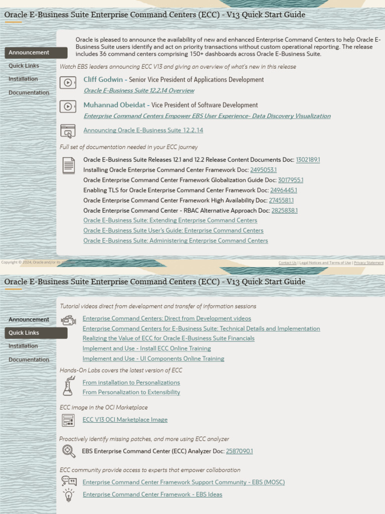 Ebs Enterprise Command Center Quick Start Guide V13 | PDF | Oracle ...