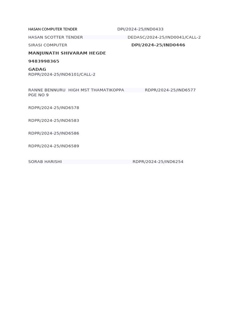 Hasan Computer Tender Dpi | PDF