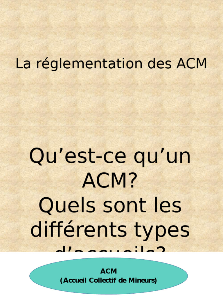 reglementation acm | PDF