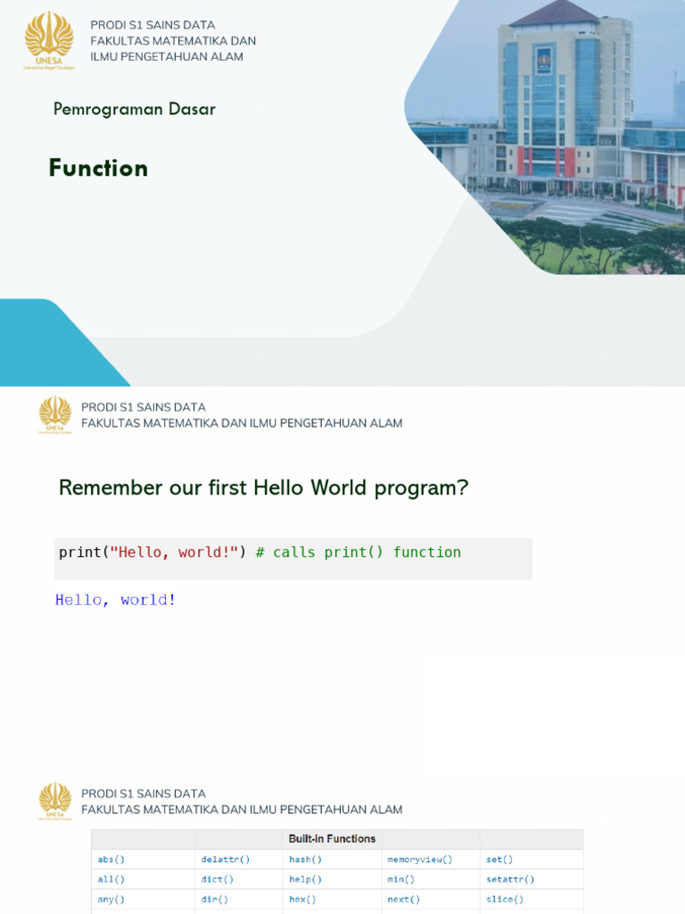 9- Function - revisi 1 (1) (1) | PDF | Scope (Computer Science) | Computer Programming