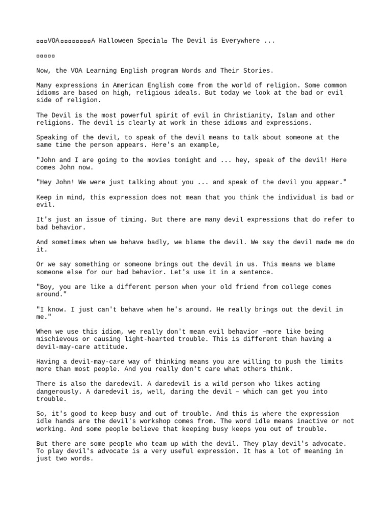 A Halloween Special The Devil Is Everywhere | PDF | Devil | Satan