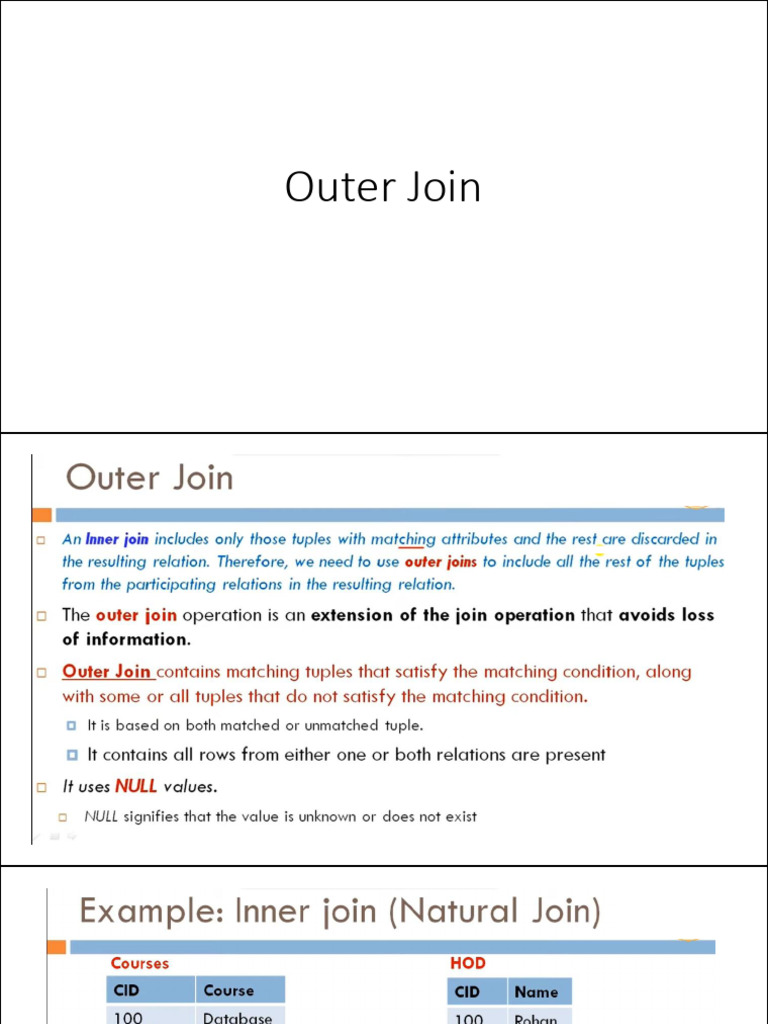 Unit2 Lect5 OuterJoin | PDF