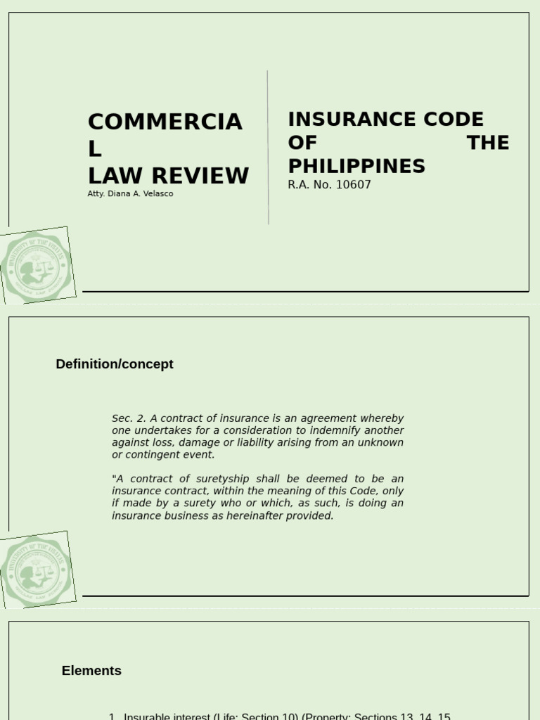 INSURANCE CODE OF THE PHILIPPINES | PDF | Insurance | Indemnity