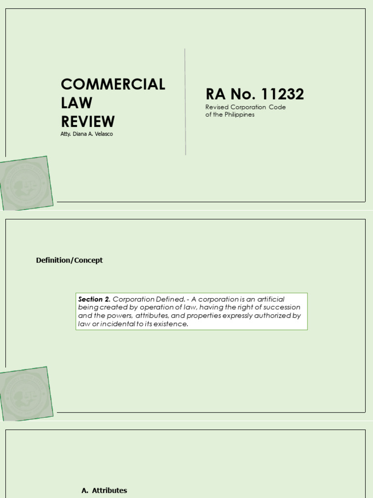 Revised Corporation Code Overview | PDF | Stocks | Corporations