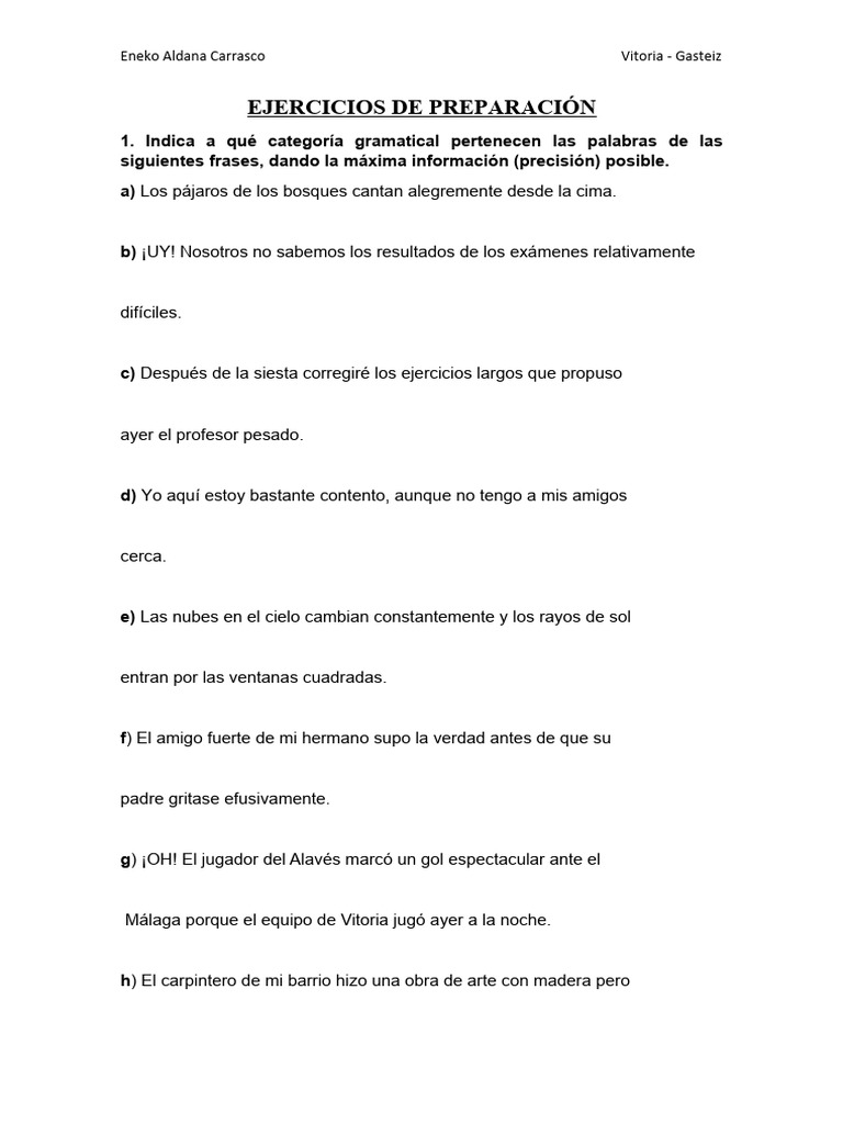 EJERCICIOS DE PREPARACIÃ_Nbv | PDF EJERCICIOS DE PREPARACIÃ_Nbv | PDF
