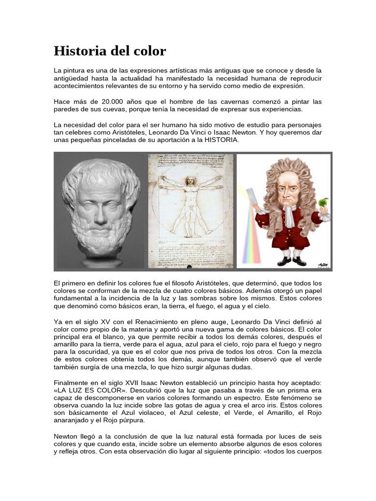 Evolución del Color en la Historia | PDF | Color | Ligero