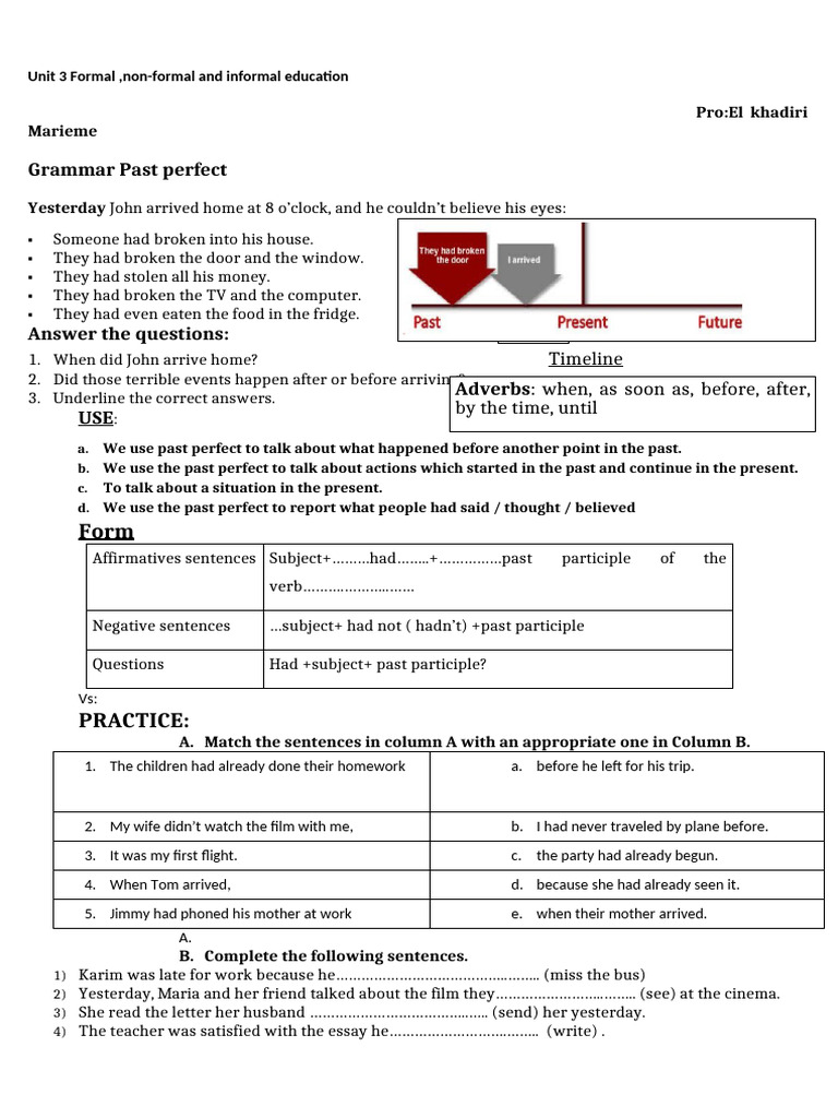 Unit 3 past perfect | PDF | Languages | Foreign Language Studies