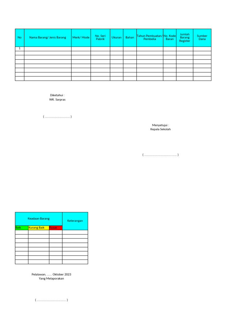 Format Buku Inventaris Barang Labor Komputer | PDF