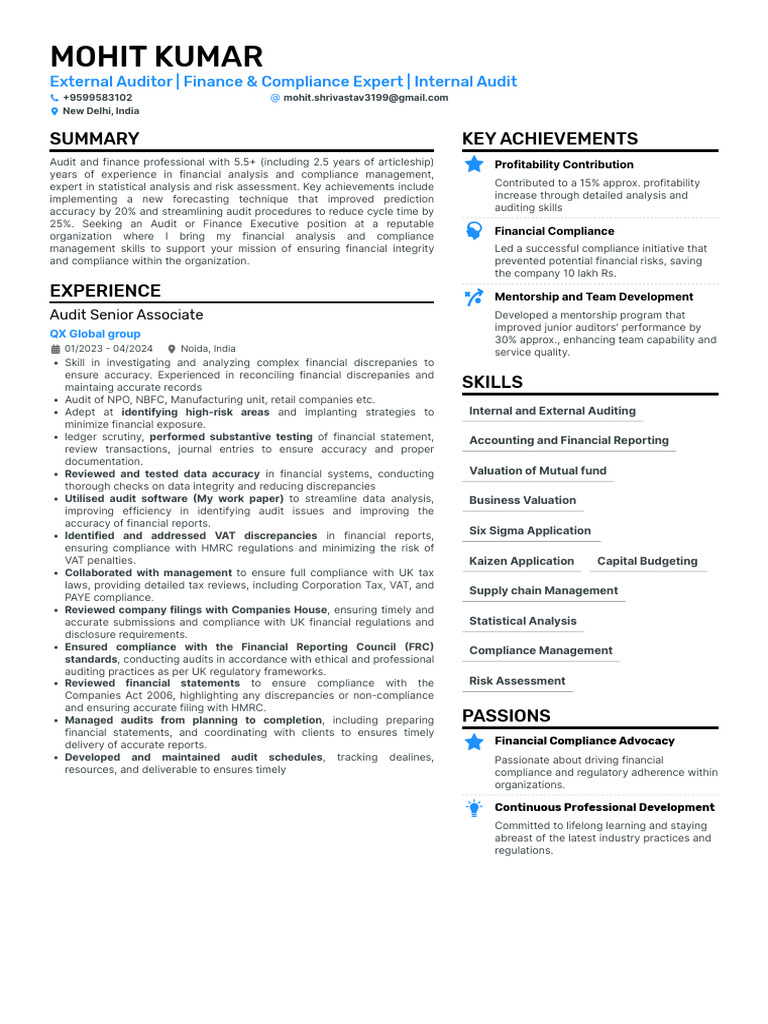 Mohit Resume | PDF | Audit | Regulatory Compliance