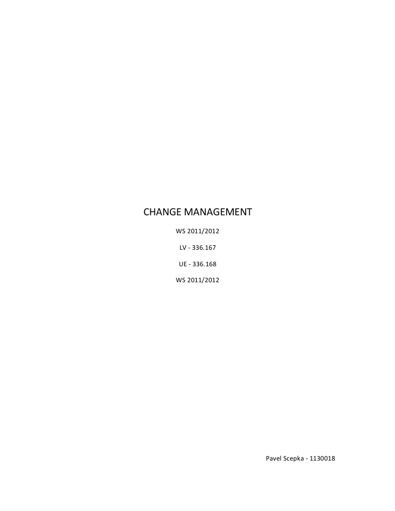 Change Management | PDF