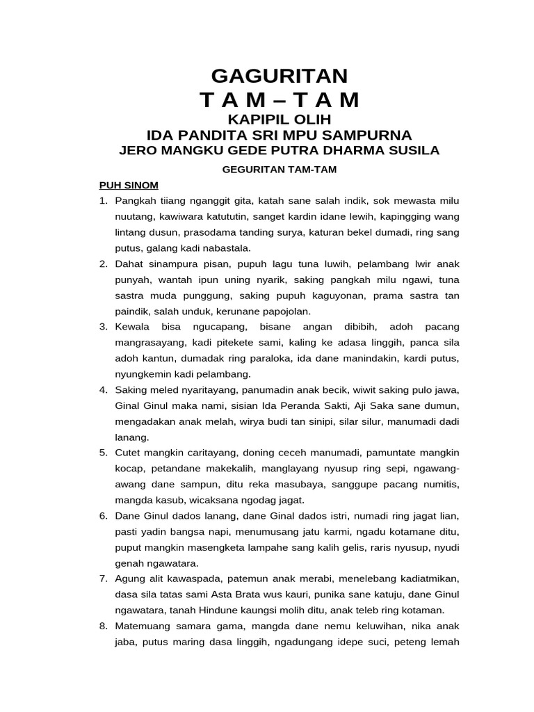 GEGURITAN TAM | PDF