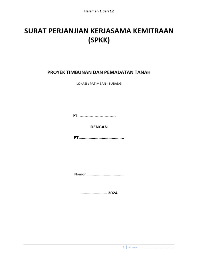 Draft SPK Timbunan Dan Pemadatan Tanah | PDF