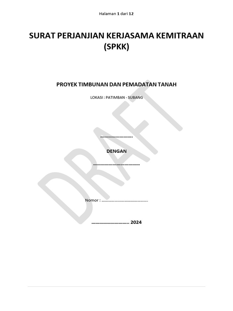 Draft SPK Timbunan Dan Pemadatan Tanah Rev | PDF