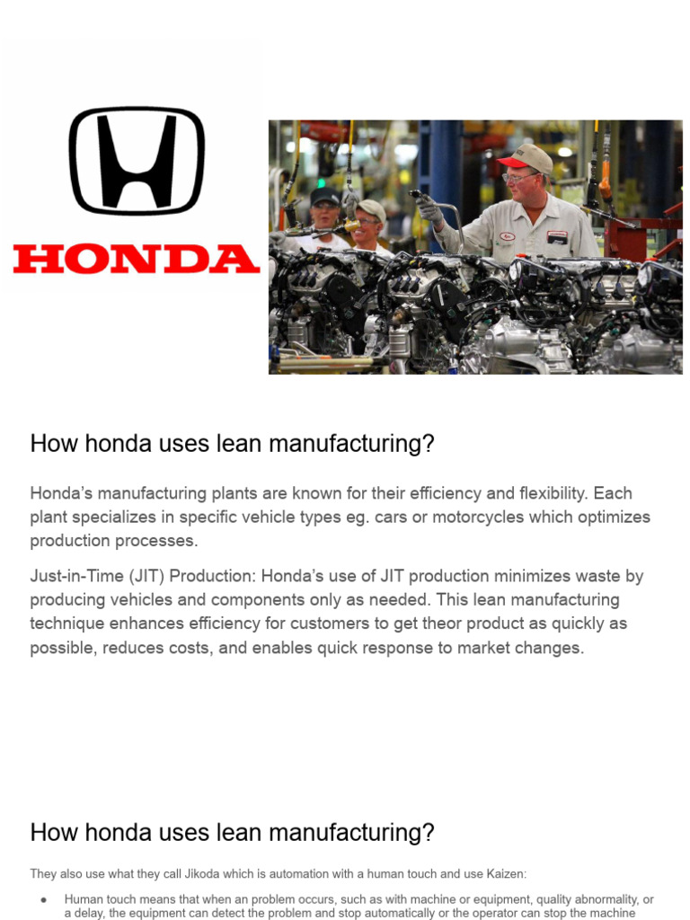 Lean Production Presentation | PDF | Lean Manufacturing | Toyota