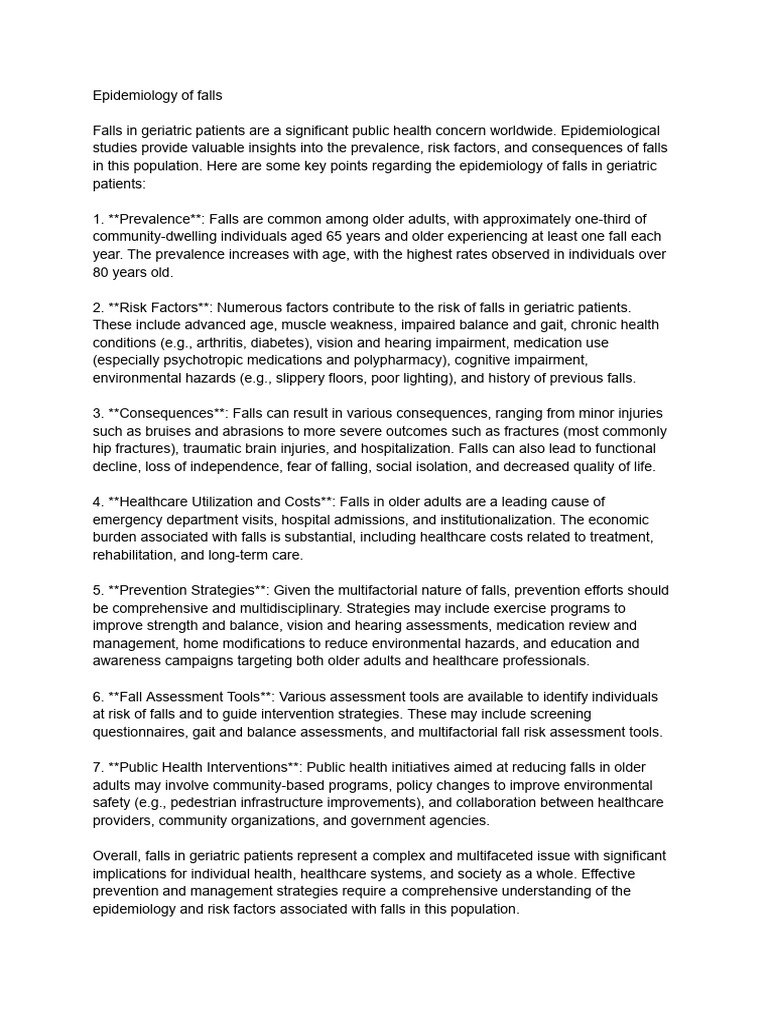 Fall Epidem and Policy and Geriatric Conditions | PDF | Exhalation | Lung