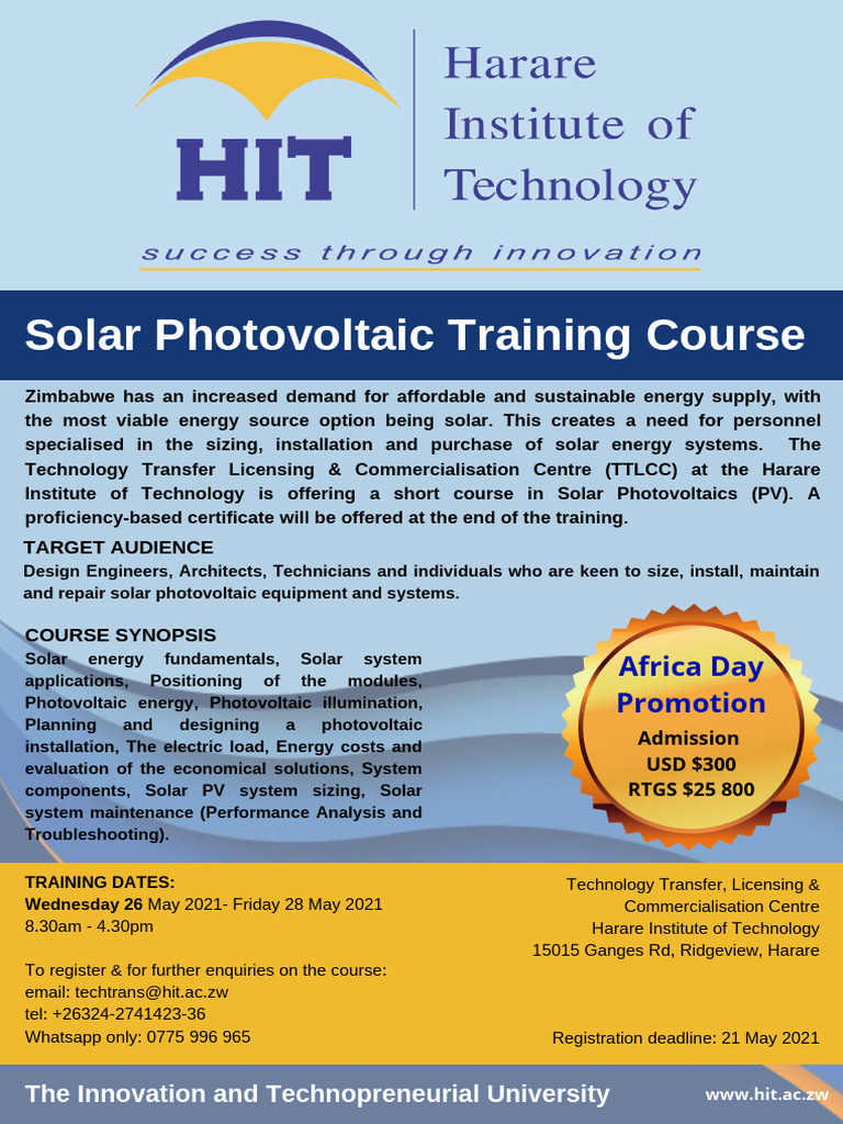 Solar Photovoltaic Training Course | PDF