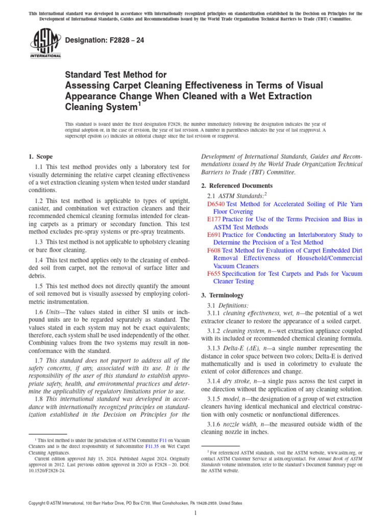 ASTM-24 | PDF | Vacuum Cleaner