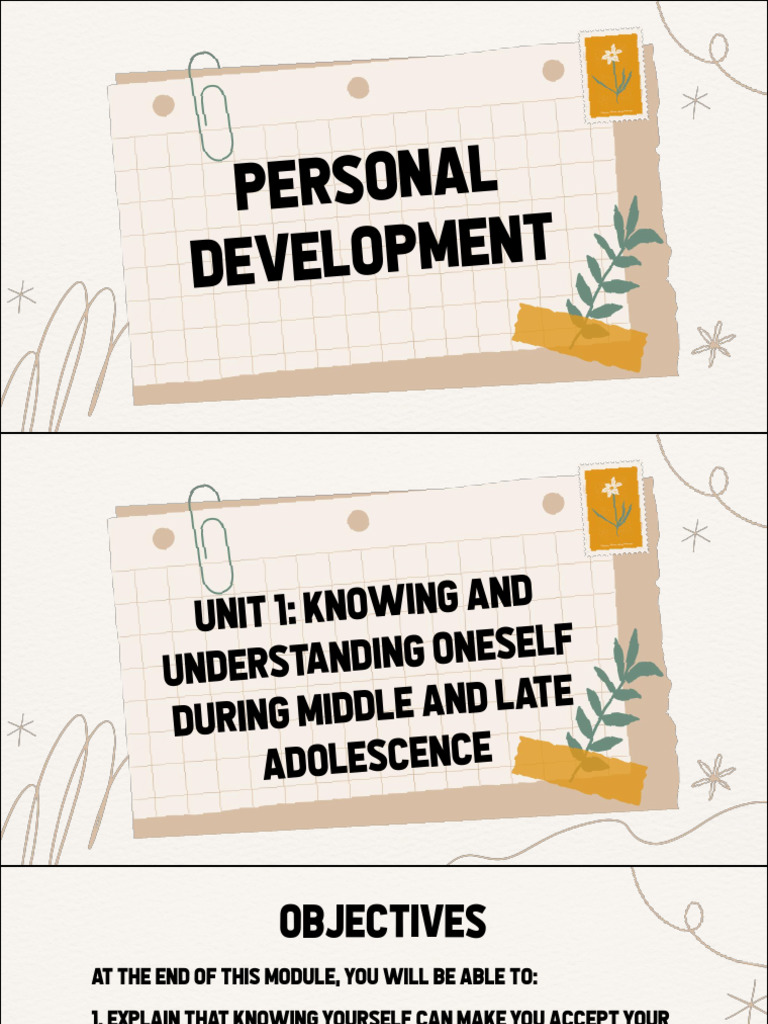 PER DEV - UNIT 1 - Lesson 1.1 (Self-Concept) | PDF | Self Concept | Self