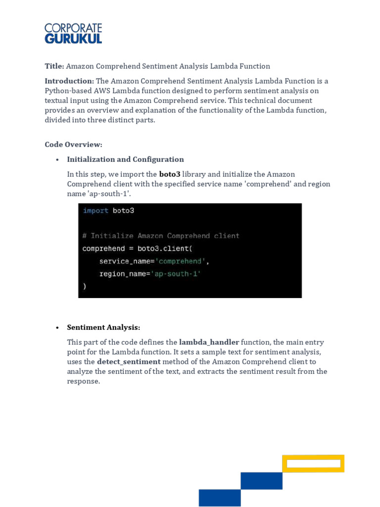 Technical Document Amazon Comprehend Lambda | PDF | Function ... Technical Document Amazon Comprehend Lambda | PDF | Function ...