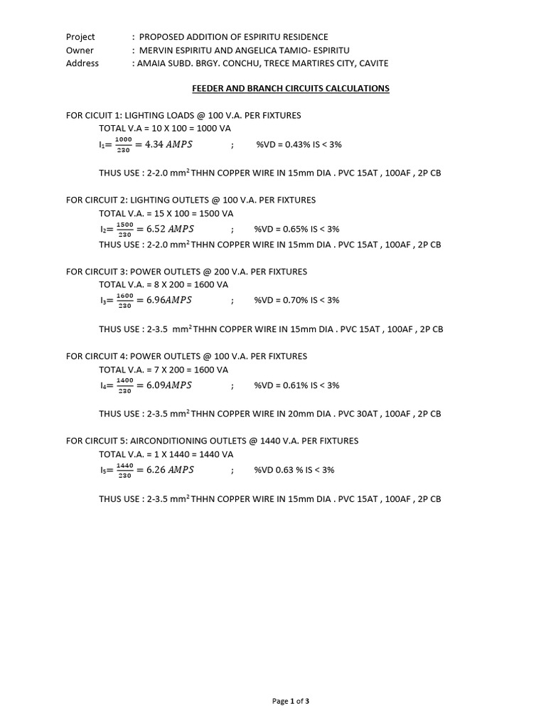 ELECTRICAL DESIGN ANALYSIS | PDF