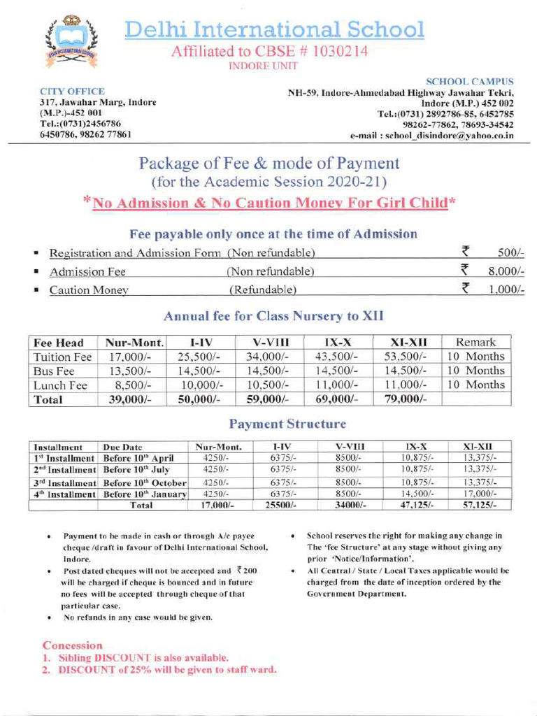 Fee Structure | PDF