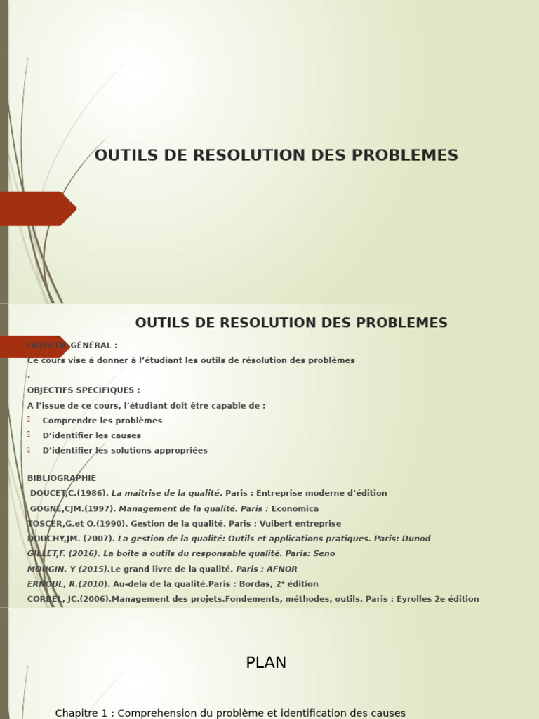 2024 - 2025 Esgae 1é Semestre Methodes Et Outils de Resolution de Problemes | PDF | Réflexion ...