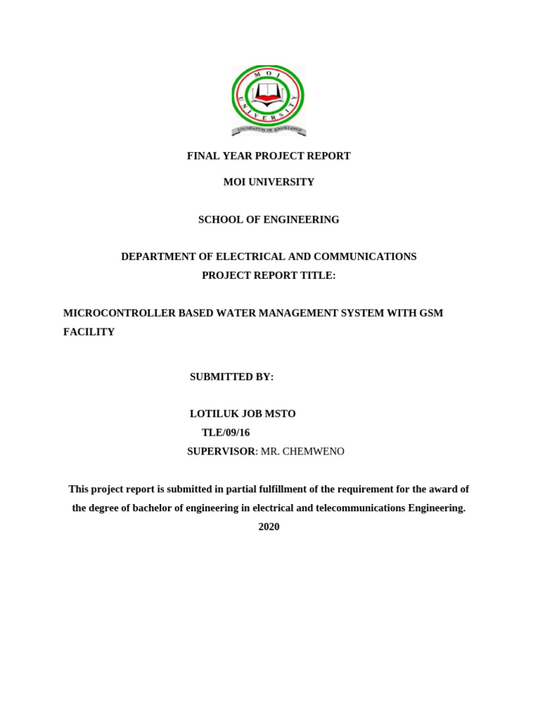 Final Year Project Report | PDF | Electricity | Information And ...