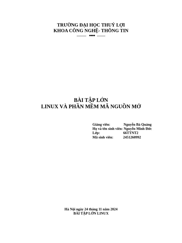 1 số bài tập Linux | PDF
