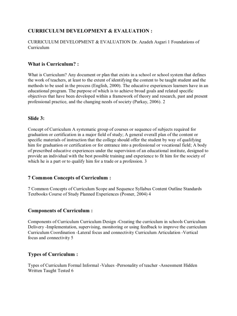 Curriculum Development | PDF | Curriculum | Teachers