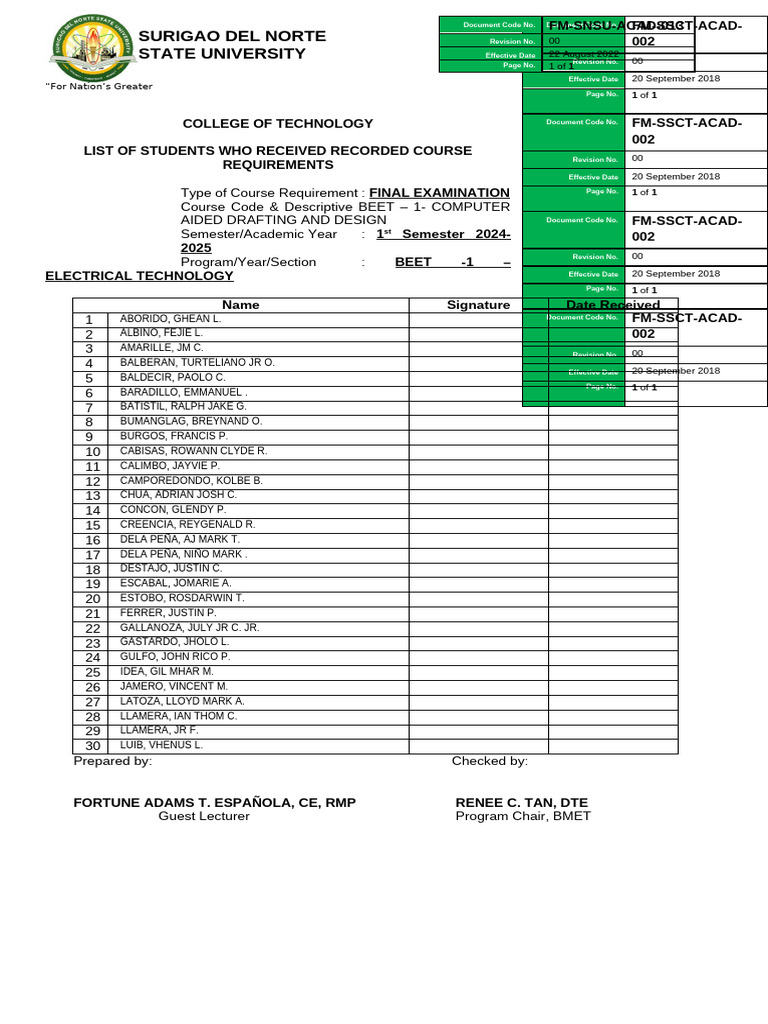 Cad - Final Exam Recorded Received | PDF