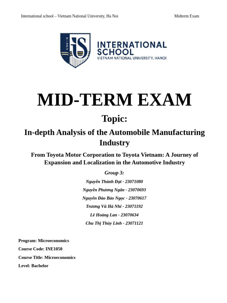 micro-report-group-3 | PDF | Toyota | Oligopoly