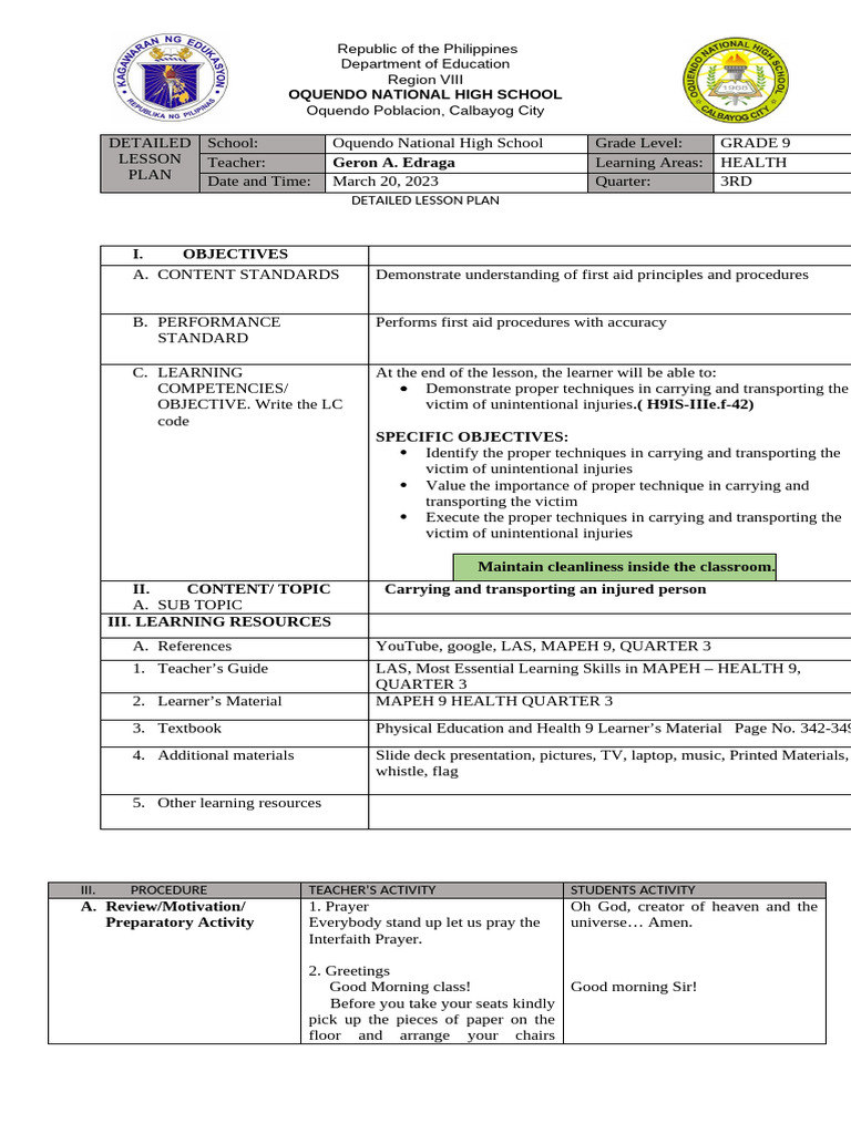 lesson-3 LESSON PLAN | PDF | Learning | Lesson Plan