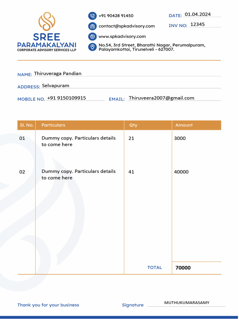 Contact Details and Financial Summary | PDF