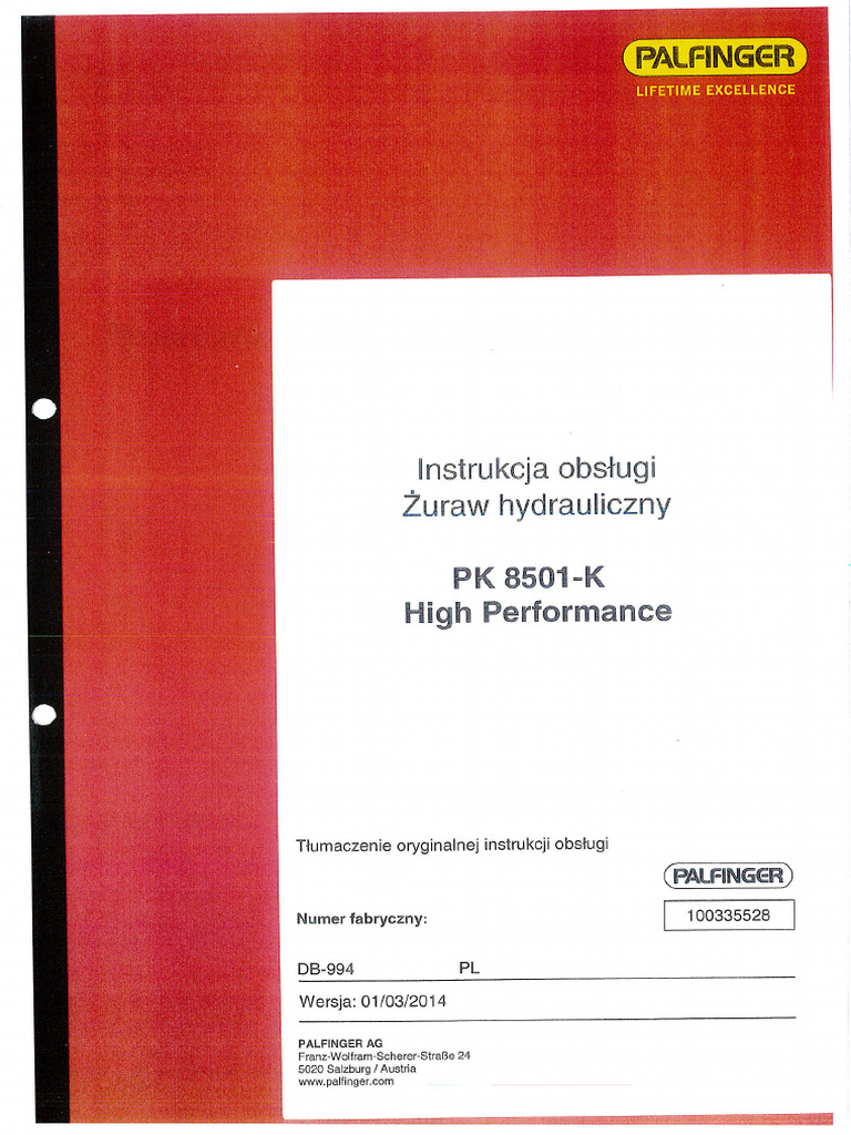 PALFINGER PK 8501-K | PDF