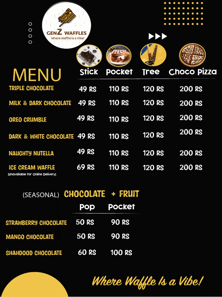 Menu of Waffle | PDF