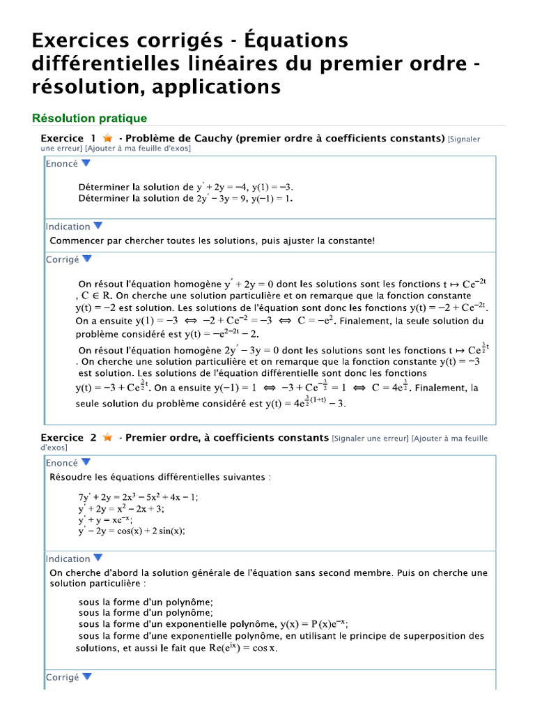 09 - Equations Différentielles Version2 Bibmath | PDF