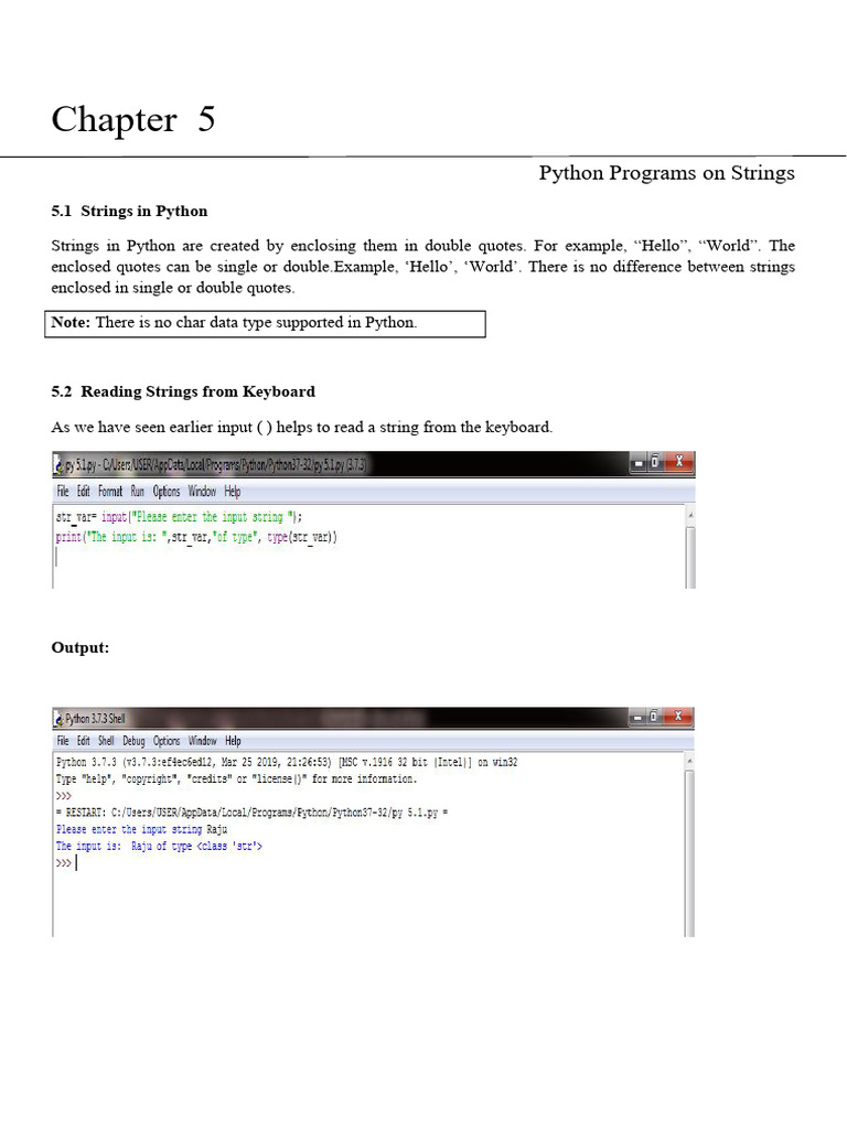 chapter py 5 full | PDF | String (Computer Science) | Computer Programming chapter py 5 full | PDF | String (Computer Science) | Computer Programming