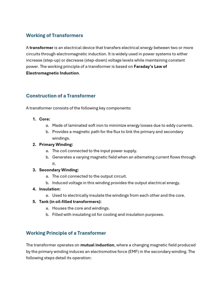 transformer | PDF | Transformer | Electromagnetic Induction