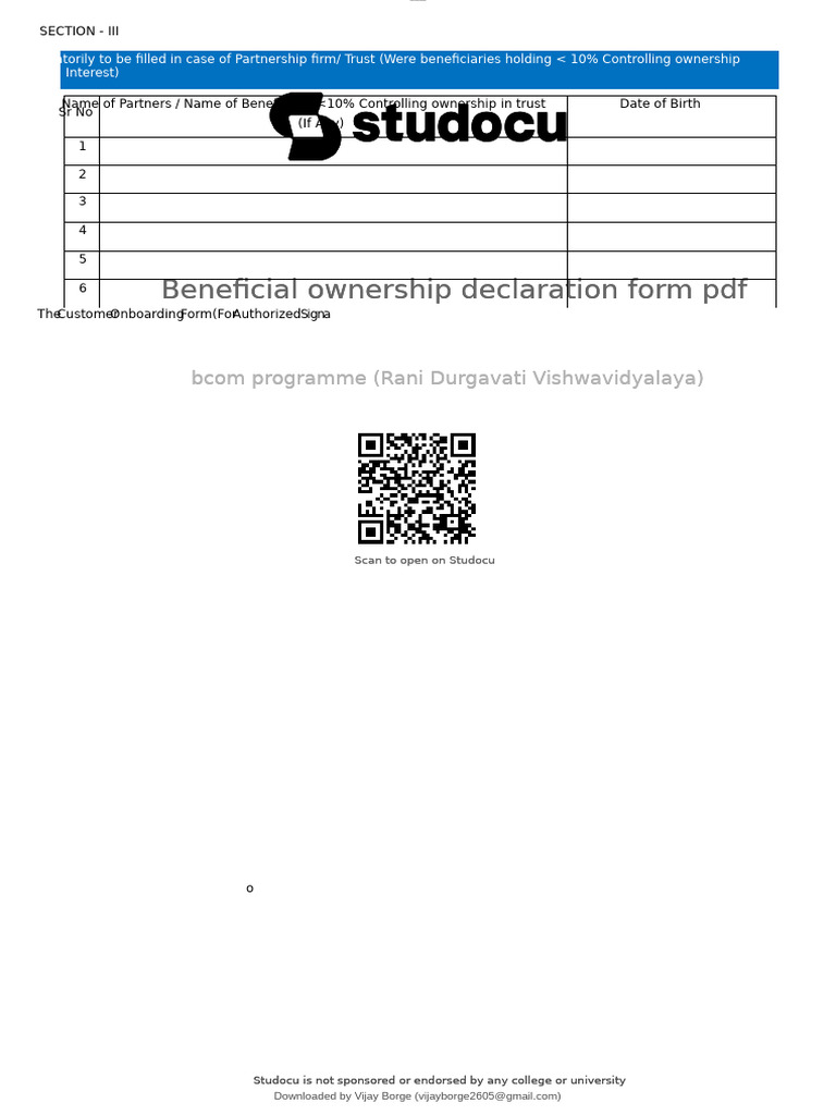 11zon - Beneficial Ownership Declaration Form PDF | PDF | Board Of ...