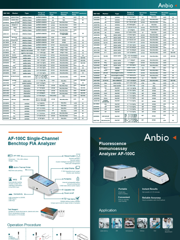 ANBIO AF-100S Immunoassay | PDF | Medical Specialties | Clinical Medicine